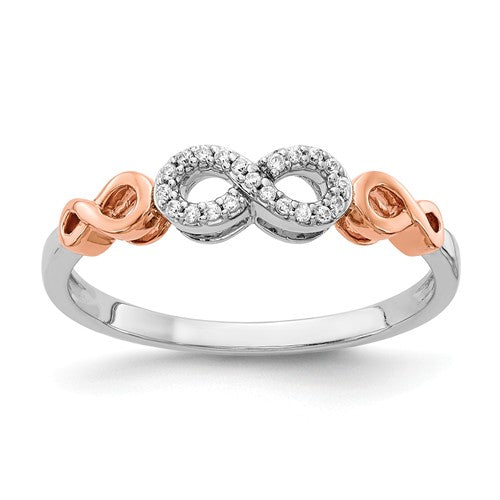14K White & Rose Gold Diamond Infinity Symbol Ring