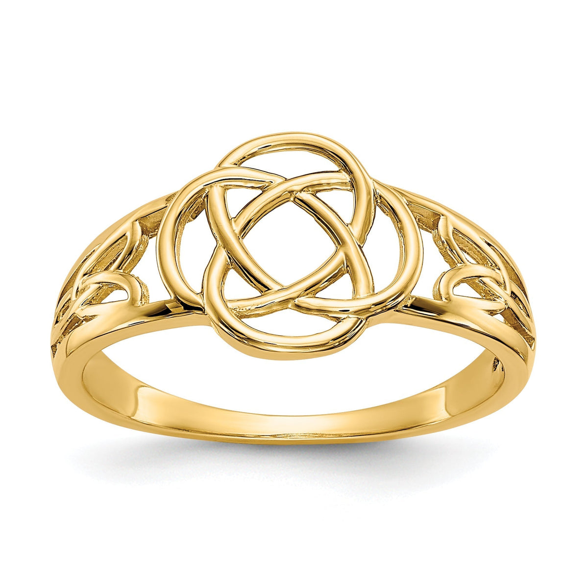 14k Yellow Gold Polished Ladies Celtic Knot Ring