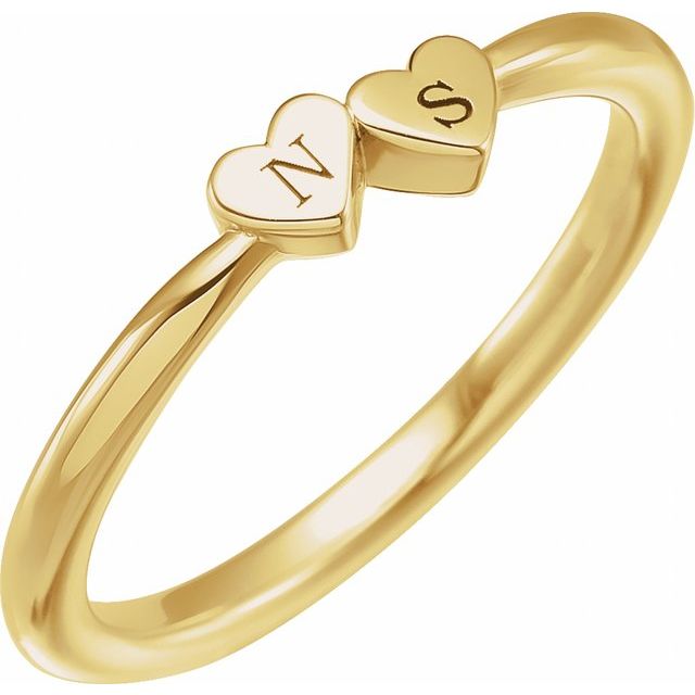 Heart with Engraved Initials Ring