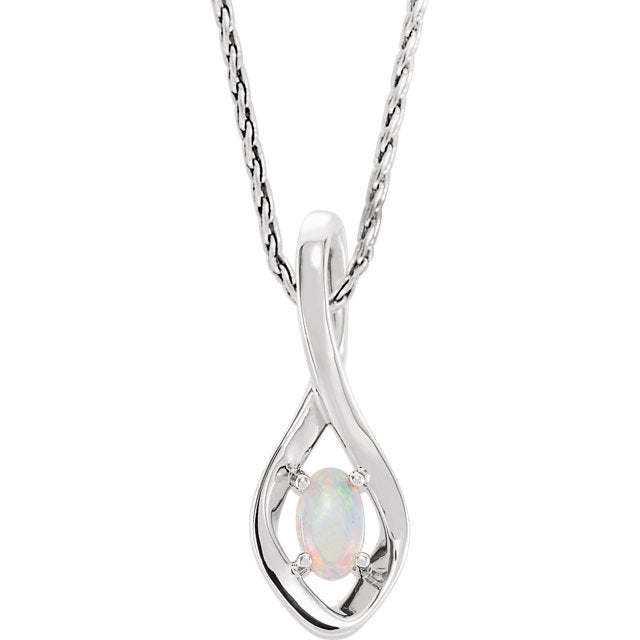Freeform Infinity Inspired Genuine Opal Pendant