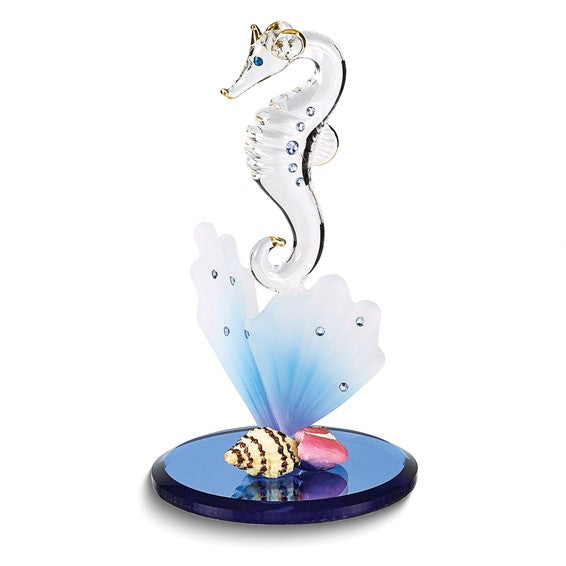 Glass Baron Sea Horse And Shell Glass Baron Figurine